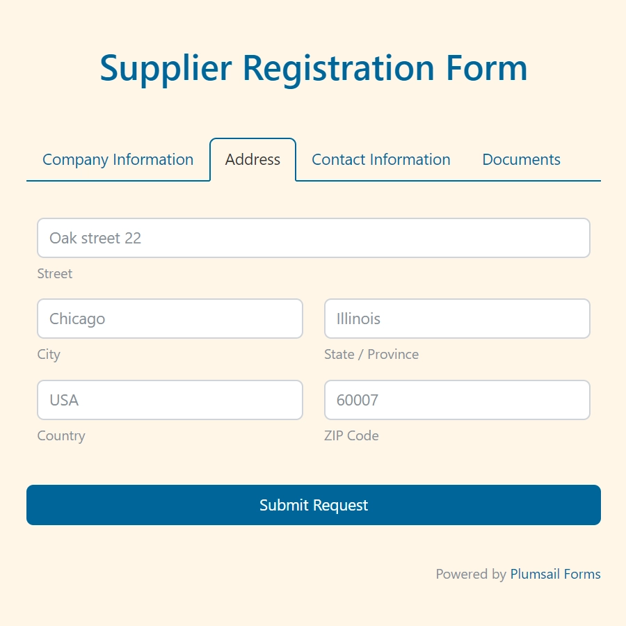 Supplier Registration Form Request/Change Supplier Form | Procurement