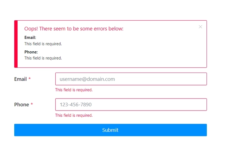Field validation for online forms