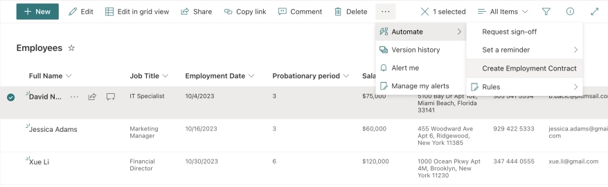 Automatically generate HR documents for onboarding remote employees by ...