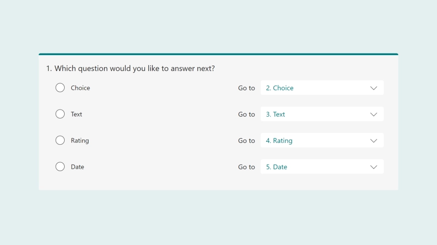How to implement branching in Microsoft Forms