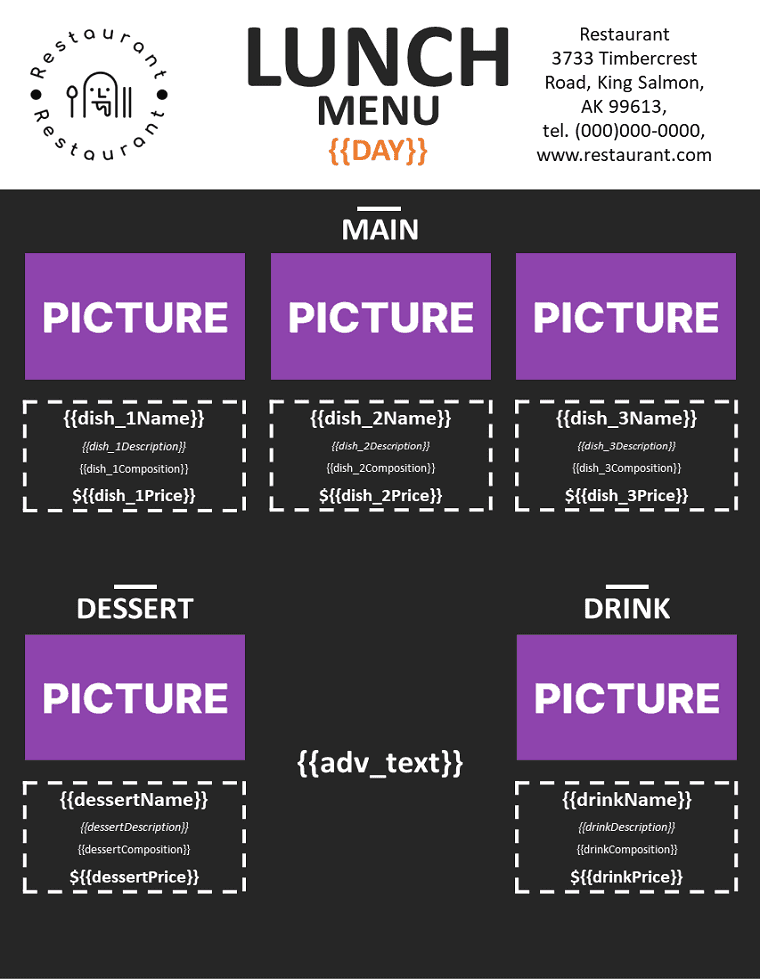 Restaurant menu & special offer food menu template