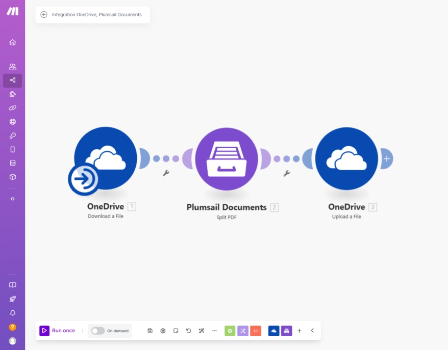 How to split PDF using Make