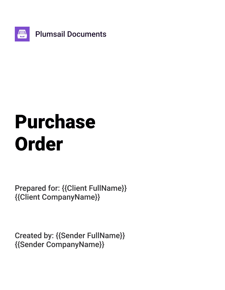 Purchase order free template