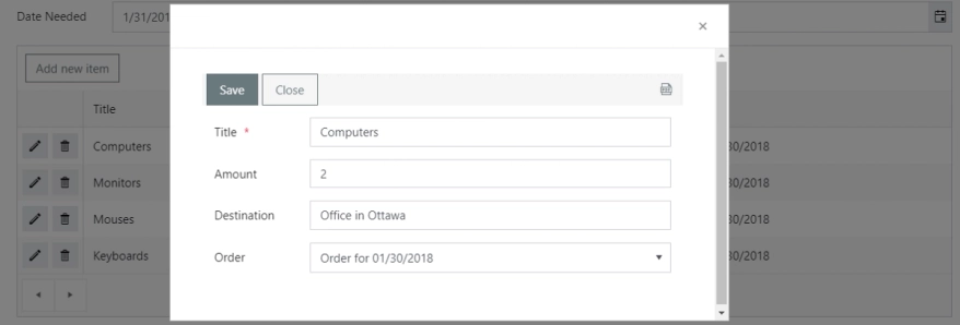 Related List Inline Editing (SharePoint Modern UI)
