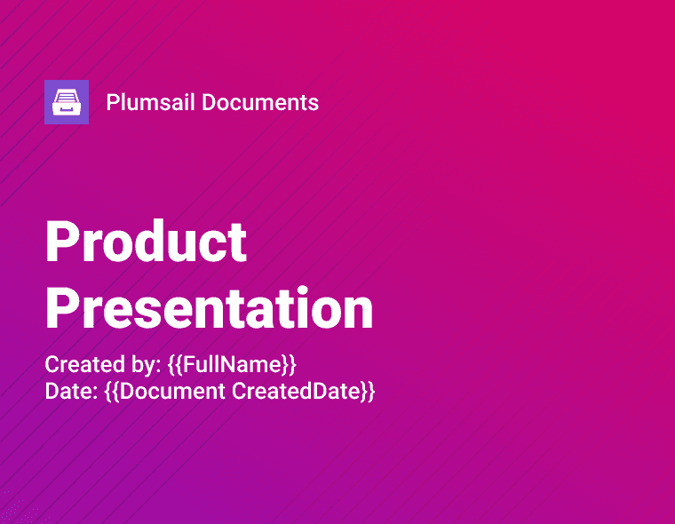 Product presentation free template