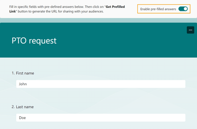 Pre-populate Microsoft Forms