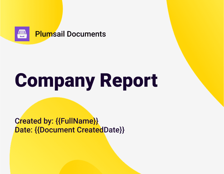 Company report template