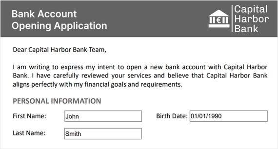 Automate bank account applications effortlessly with Plumsail Forms and ...