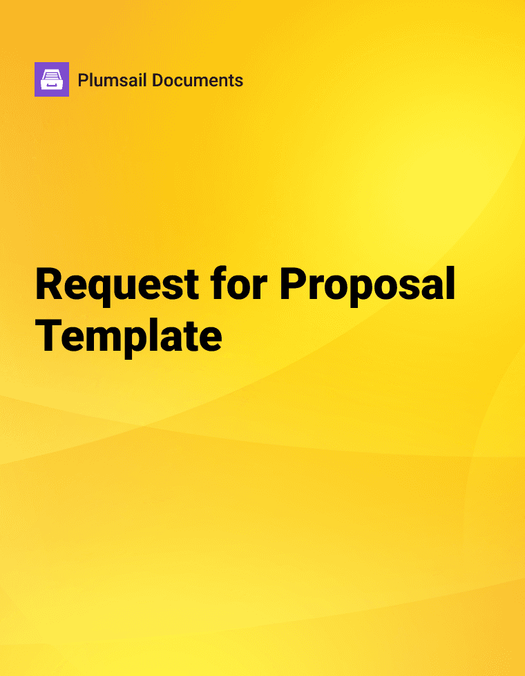 Request for proposal free template