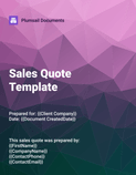 Sales quote templates