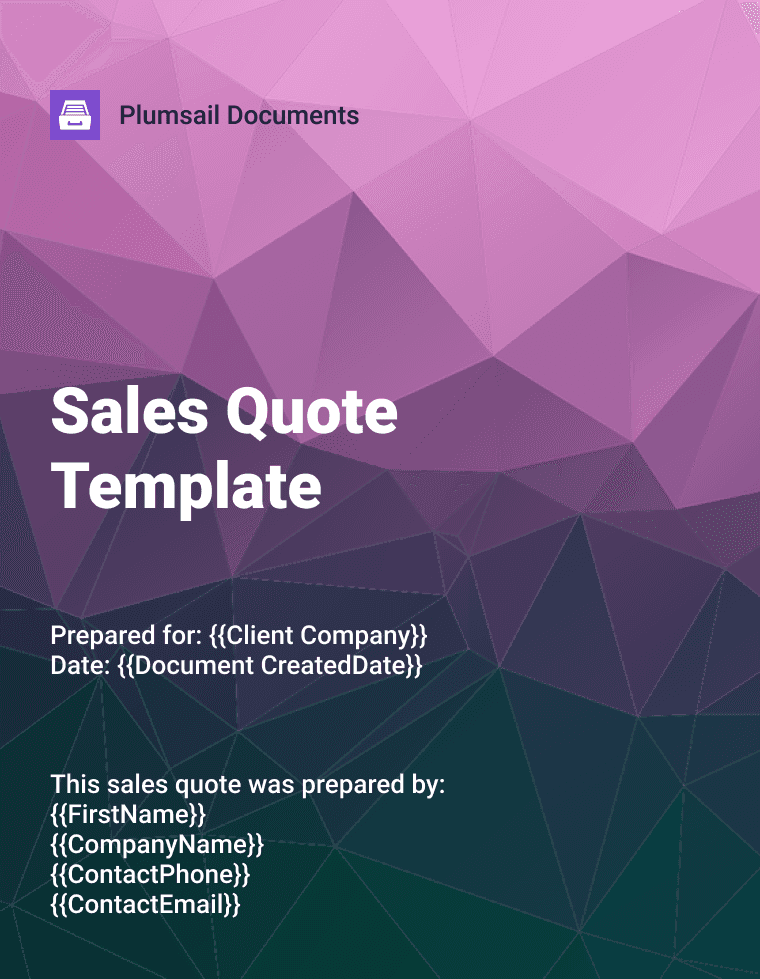 Sales quote free template
